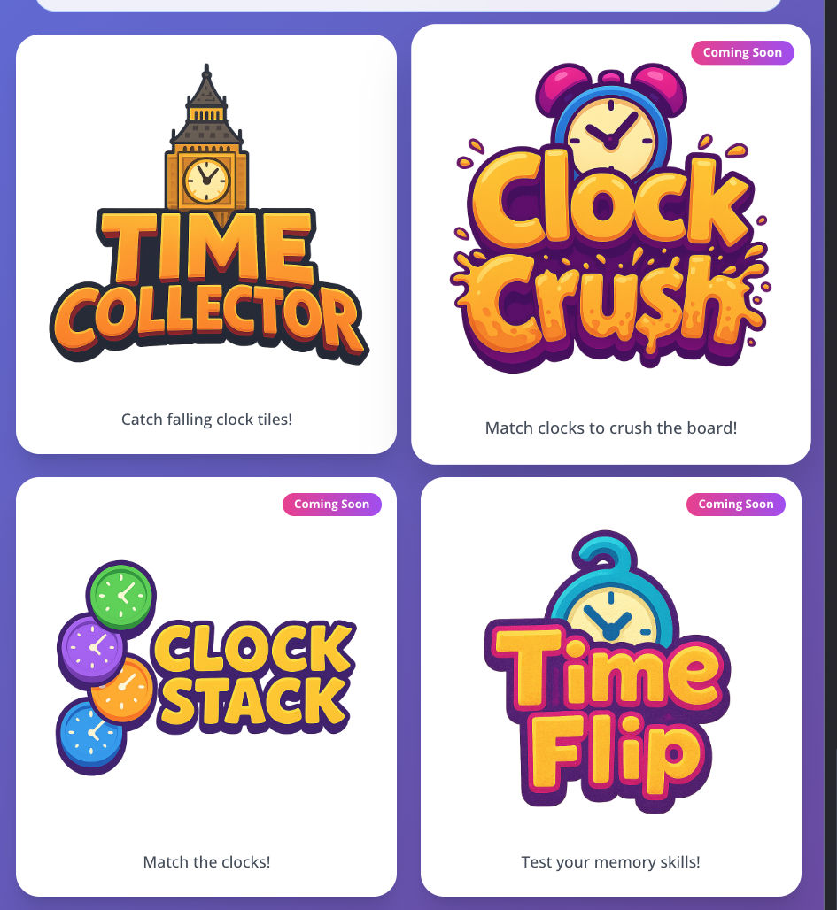 Choose Your Game Mode - Time Collector, Clock Crush, TimeMatch and more